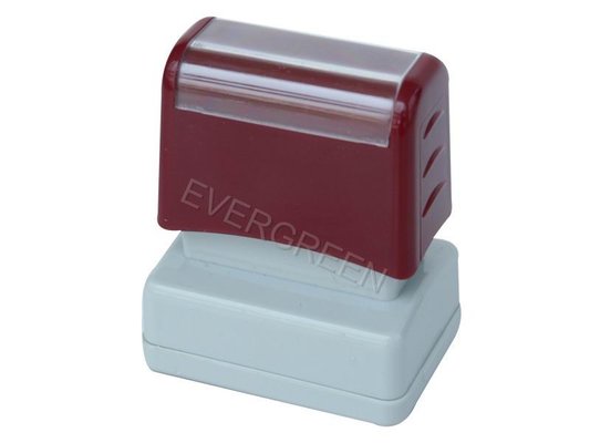 Dual foam rectangle Reture Address and Logo flash Pre Inked Rubber Stamps with Burgundy Handle