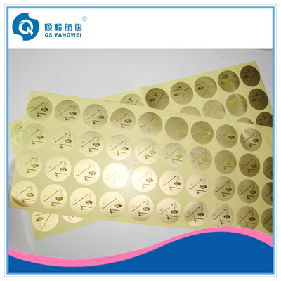 Gold Self Adhesive Plastic Labels