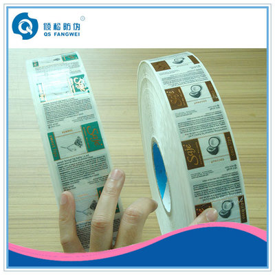 PP Copper Hot Stampig Self Adhesive Plastic Labels / Transparent Plastic Adhesive Roll label