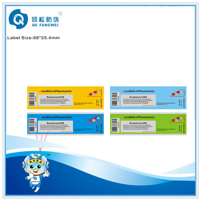 Waterproof CMYK Self Adhesive Plastic / Vinyl / PET Foil Stamped 10ml Vial Labels With Acrylic Glue
