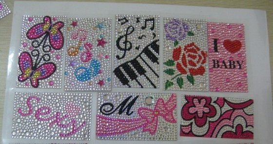 Acrylic Stone Printed Adhesive Stickers Sheets For Mobile Phone Decoration
