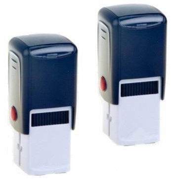 Blue and Red Square Laserable self inking rubber stamps, Teacher stamps, Logo stamp