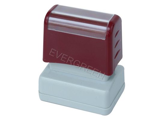Dual foam rectangle Reture Address and Logo flash Pre Inked Rubber Stamps with Burgundy Handle