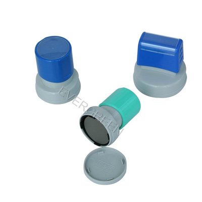 Customized round flash Pre Inked Rubber Stamps for signature, Reture Address and Bank Deposit