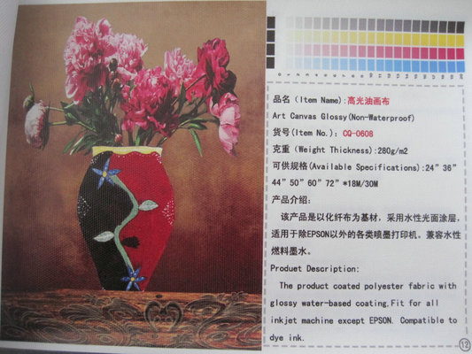 Eco Solvent Canvas Inkjet Printing Media For Home / Hotel Decorations