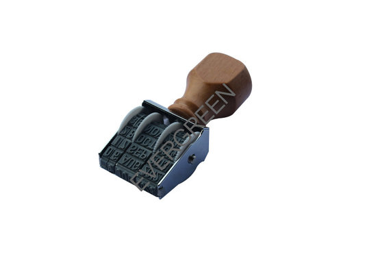 Customized Portable Traditional date stamps, Self Inking Date Stamps with wooden manual hand