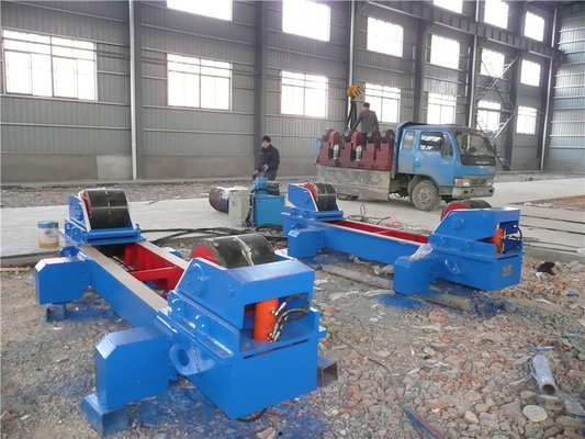 Customized Blue Bolt Adjustable Tank Vessel Pipe Welding Rollers Stands With Trolley supplier