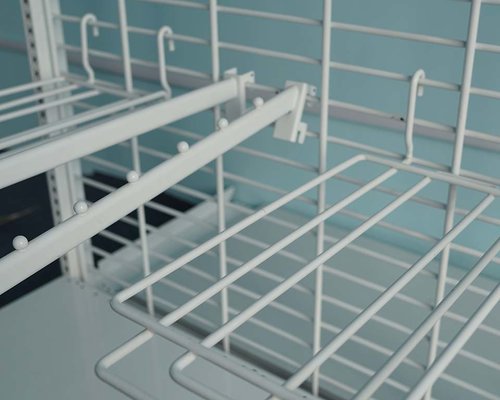 Metal Gridwall Shelf Display And Storage 600mm Width 1800mm Height