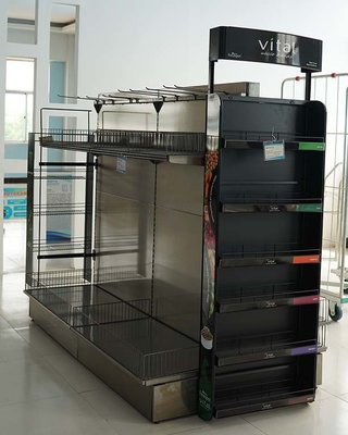 Store Supermarket Shelf Display , Metal Display Stand Heavy Duty Style