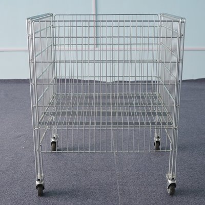 Wire Display Baskets , Steel Rolling Dump Basket Customized Color