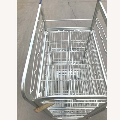 Warehouse Transport Logistics Trolley , Supermarket Milk Cage Trolley