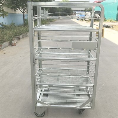 Warehouse Transport Logistics Trolley , Supermarket Milk Cage Trolley