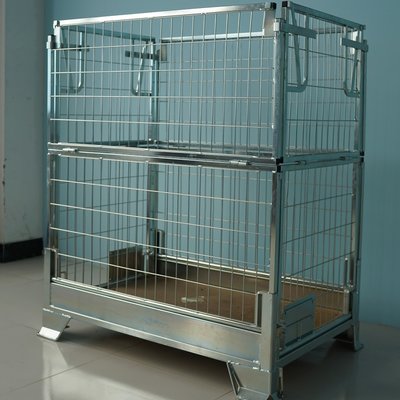 Durable Portable Metal Storage Cage 1000kgs Capacity Electric Zinc Finishing