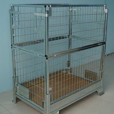 Durable Portable Metal Storage Cage 1000kgs Capacity Electric Zinc Finishing