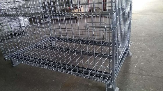 Warehouse Metal Storage Cage Wire Mesh Gitterbox Pallet Rack 500kg Capacity