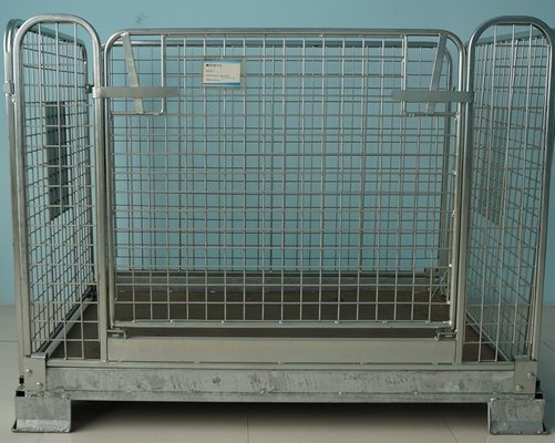 Huge Metal Security Cage Mesh Box Pallet Metallic Q235 For Store And Storage
