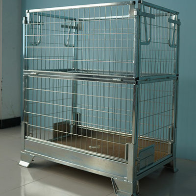 Warehouse Storage Cages Metal Stackable Pallet Cage Wire Container Type