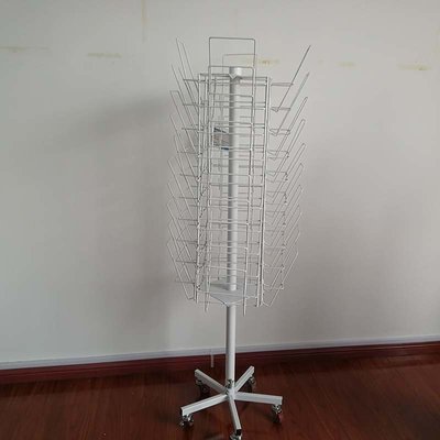Newspaper / Magazine Shelf Display Rack Wire Metal With Wheels