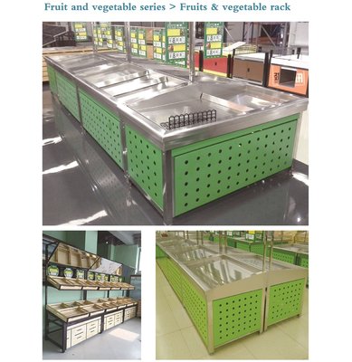 2 Layer Shop Fruit Vegetable Display Rack Customized Logos / Shape
