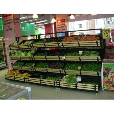 Organic Natural Fruit And Veg Rack , Fruit And Veg Display Stands