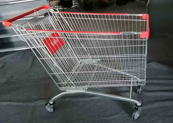 Grocery Foldable Shopping Cart , 4 Wheel Shopping Trolley Powder Coated