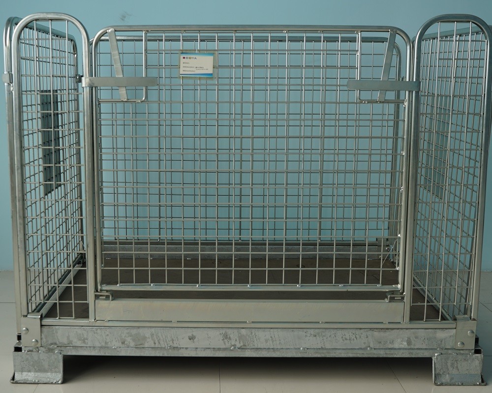 Huge Metal Security Cage Mesh Box Pallet Metallic Q235 For Store And Storage