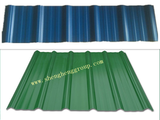 3 layers trapezoidal upvc roof sheet/ Anti-corrosion colored upvc roofing tile for workshop supplier