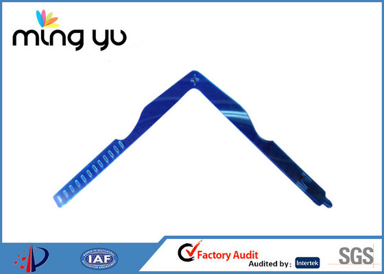 Transparent Blue Plastic Collar Band Strip 100% PVC V Shape for Shirt Packaging