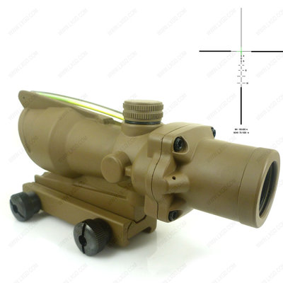 Aluminum AR Tactical Scopes Airsoft Rifle Scopes Optical Fiber Dark Earth