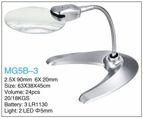 Folding Bench Magnifier Lamp Wide Field Desktop Lighted Magnifying Glass