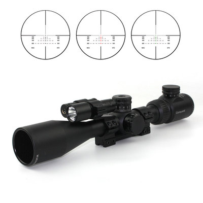 Tactical Accessories 1/4 MOA Click Rifle Scope With Red Laser And Flashlight Hunting Riflescope
