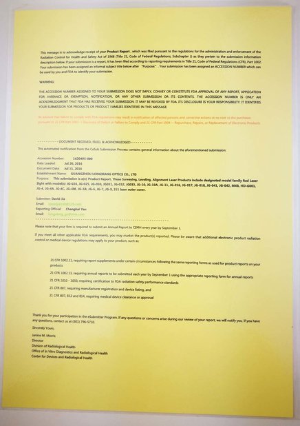 China Guangzhou Long Xiang Optics Co., Ltd. certification