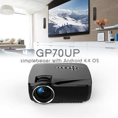 simplebeamer GP70UP Micro Wireless Projector 1200 lumens with Android 4.44 OS,wifi projector Bluetooth