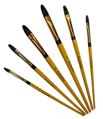 Black Aluminium Ferrule Watercolor Paint Brush Set