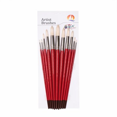 Bristle Hair 12pcs Set Of Brushes For Painting