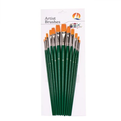 Golden Nylon Hair 10pcs #10 Artist Paint Brushes Set