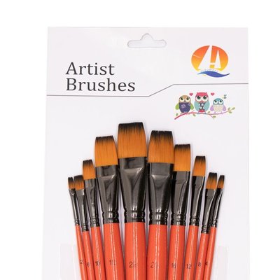 Black Aluminum Ferrule Artist Paint Brushes Set