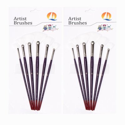 Flat Tip Nickel Plated Kids Paint Brush Set