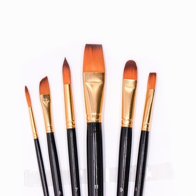 Long Brush Handle 6pcs Artist Paint Brushes Set