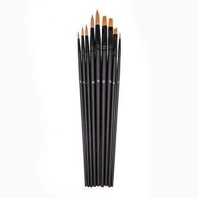 Matte Black Aluminum Ferrule Artist Oil Paint Brushes