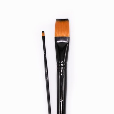 Matte Black Flat Tip Synthetic Watercolor Brushes
