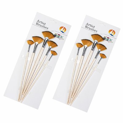 Wooden Short Handle Oil Paint Brush Set