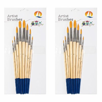 Nickel Plated Round Tip Acrylic Brush Set