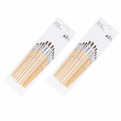 Flat Tip Squirrel Hair Kids Paint Brush Set