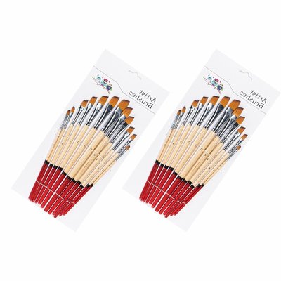 Angular Tip Copper Ferrule Paint Brushes For Toddlers