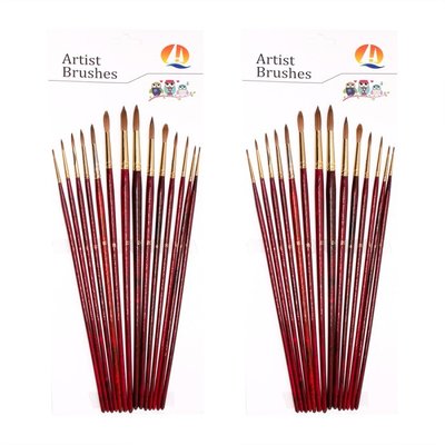 24# Weasel Hair Artist Paint Brushes Set