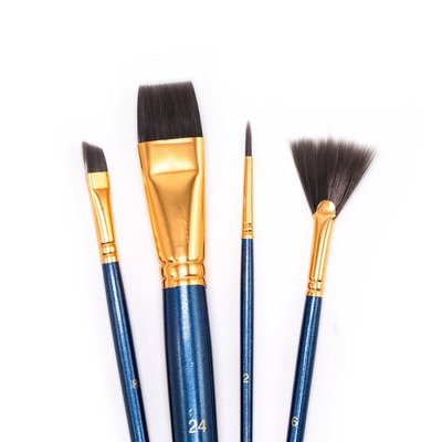 Metallic Blue Handle 32mm Drawing Brush Set