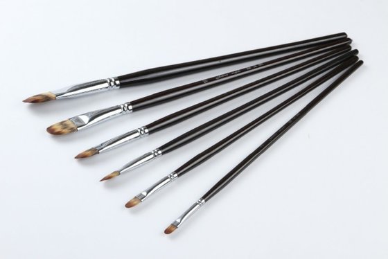 12 Sizes Filbert Artist Acrylic Paint Brushes Set