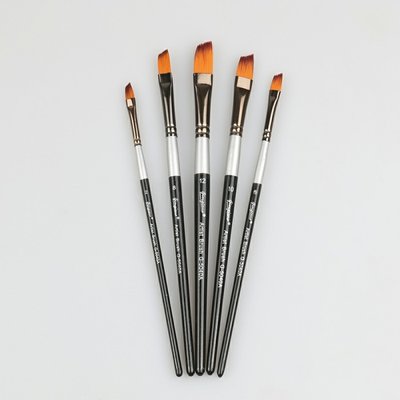 Angular Shader 5 Pieces Filbert Brushes For Acrylic Painting