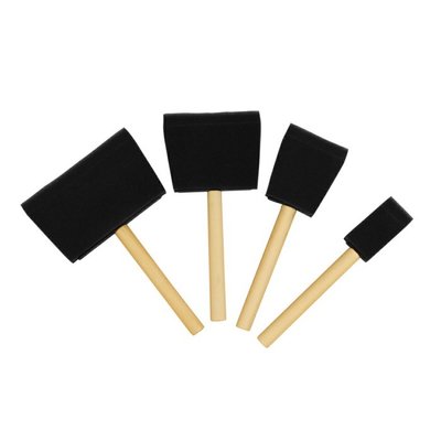 Plastic Handle Bevel Tips Foam Paint Brushes